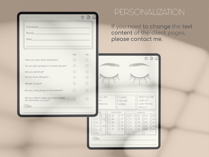 Lash Client Book Goodnotes - Client Record Book - KIM K, Cils - Livre ...