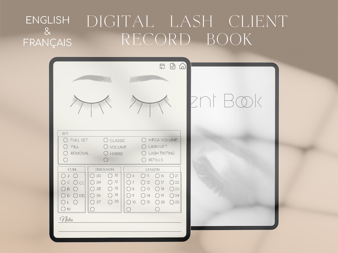 Lash Client Book Goodnotes - Client Record Book - KIM K, Cils - Livre ...