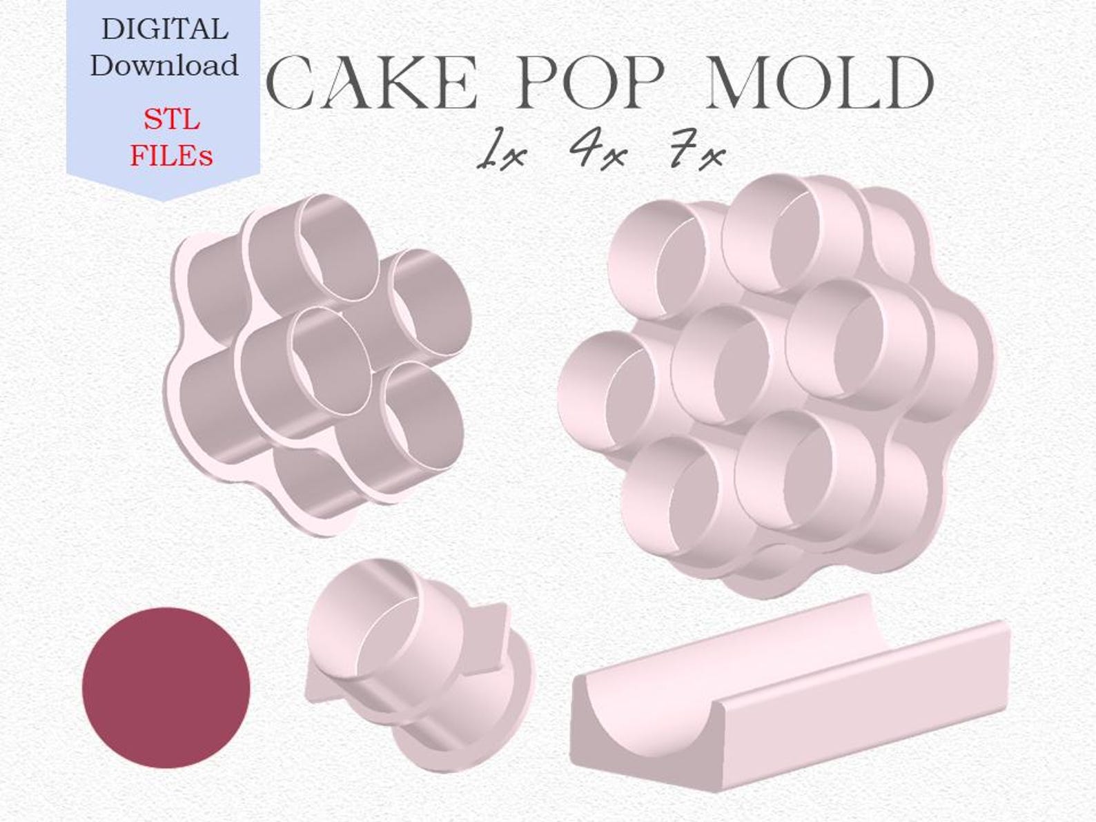 Cake Pop Tray- Circle Cake Pop Mold - STL File for 3D Printing - Etsy