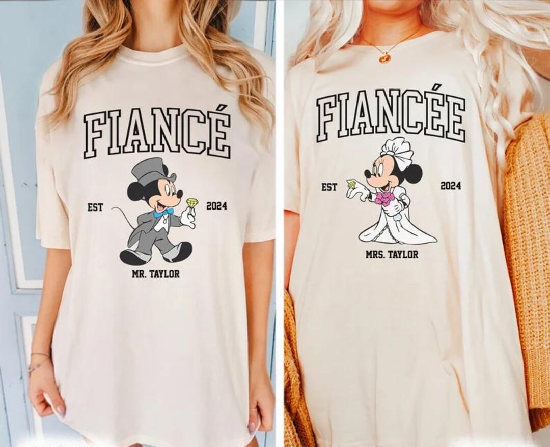 Custom Disney Fiance and Fiancee Shirts, Minnie Bride Shirt ...