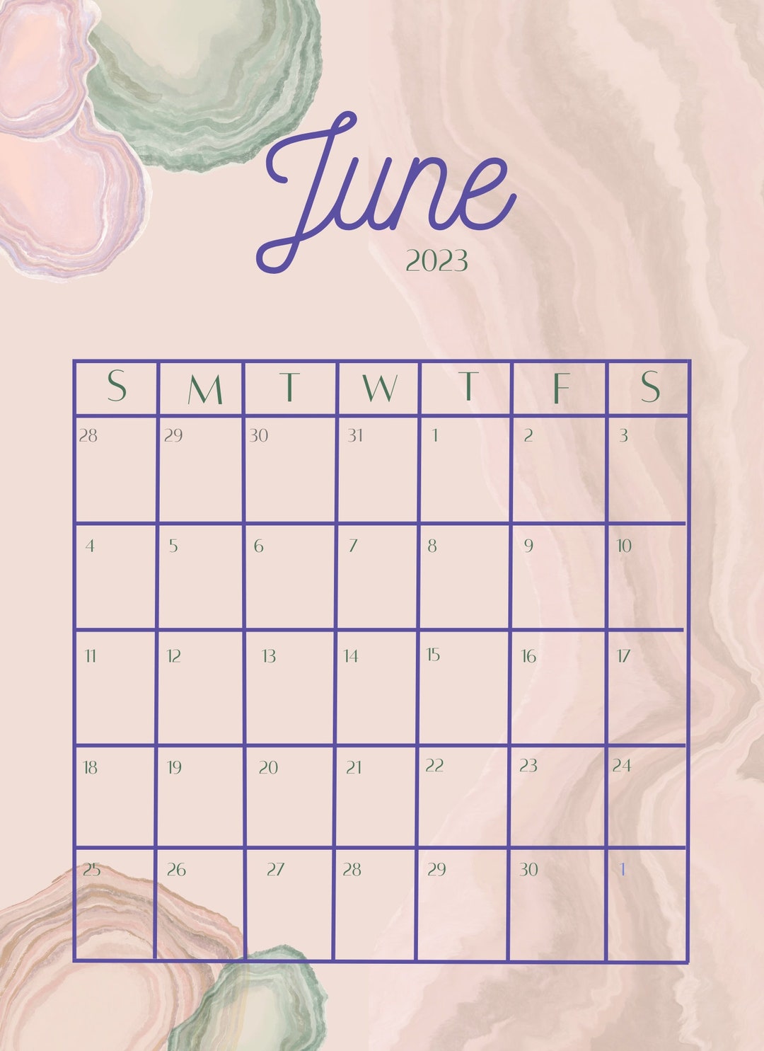 June 2023 Aesthetic ADHD Calendar - Etsy