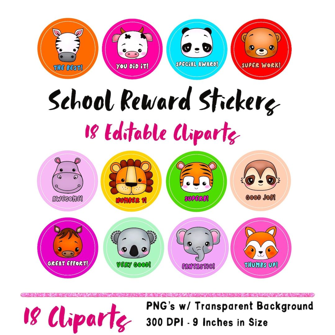 Kids Stickers Clipart for Classroom School Teachers Kids Printable ...