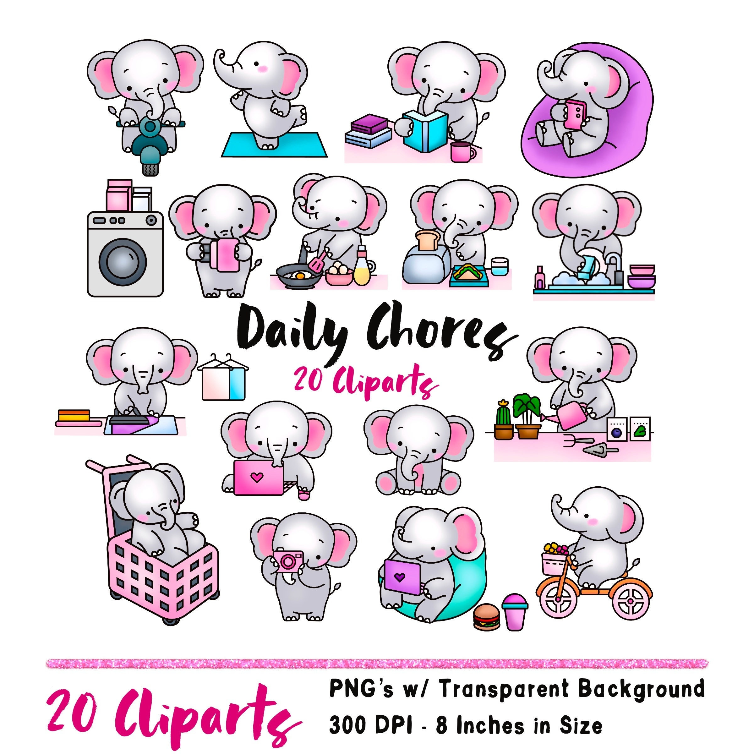 Daily Chores Clipart Stickers Household Chores Clipart Stickers ...