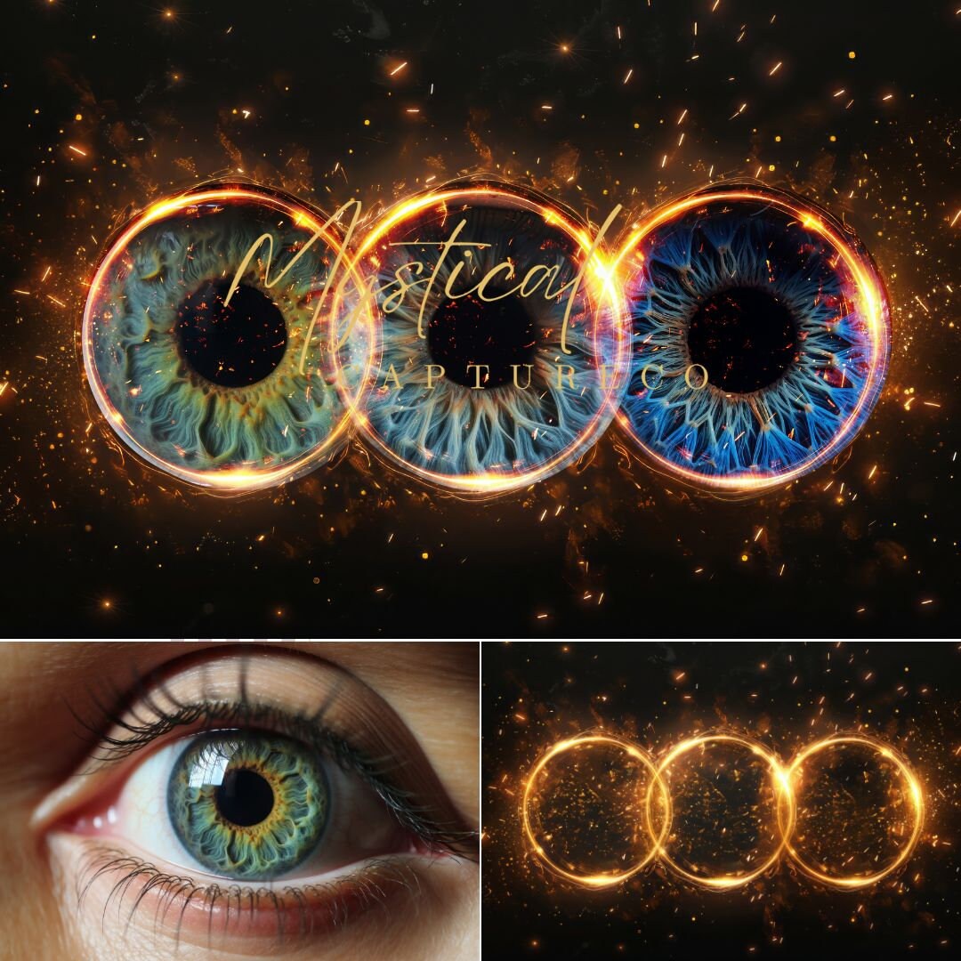 Trio Famille Family Insert Composite JPG Oeil Iris Photographie écrin ...