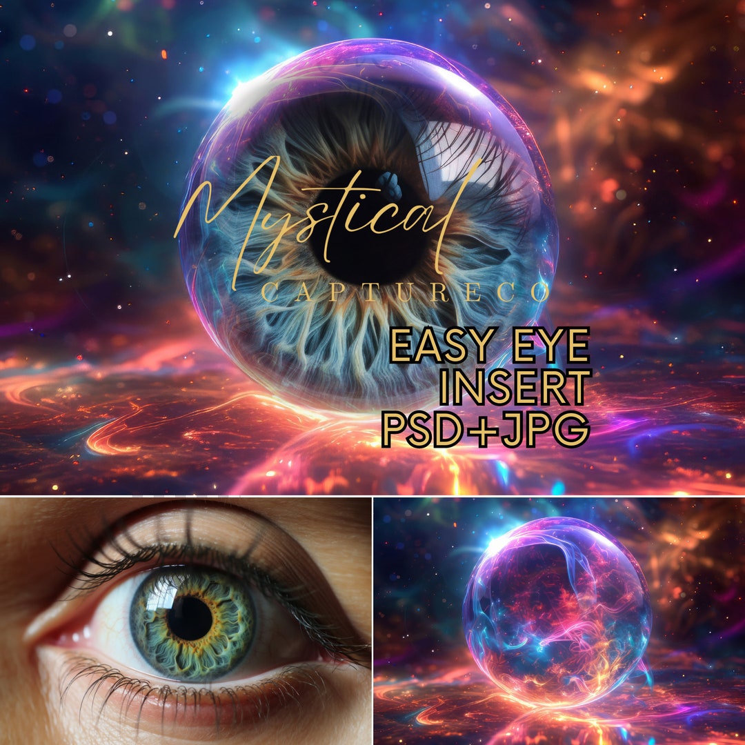 Insert Composite PSD + PNG Oeil Iris Photographie écrin Overlay L ...