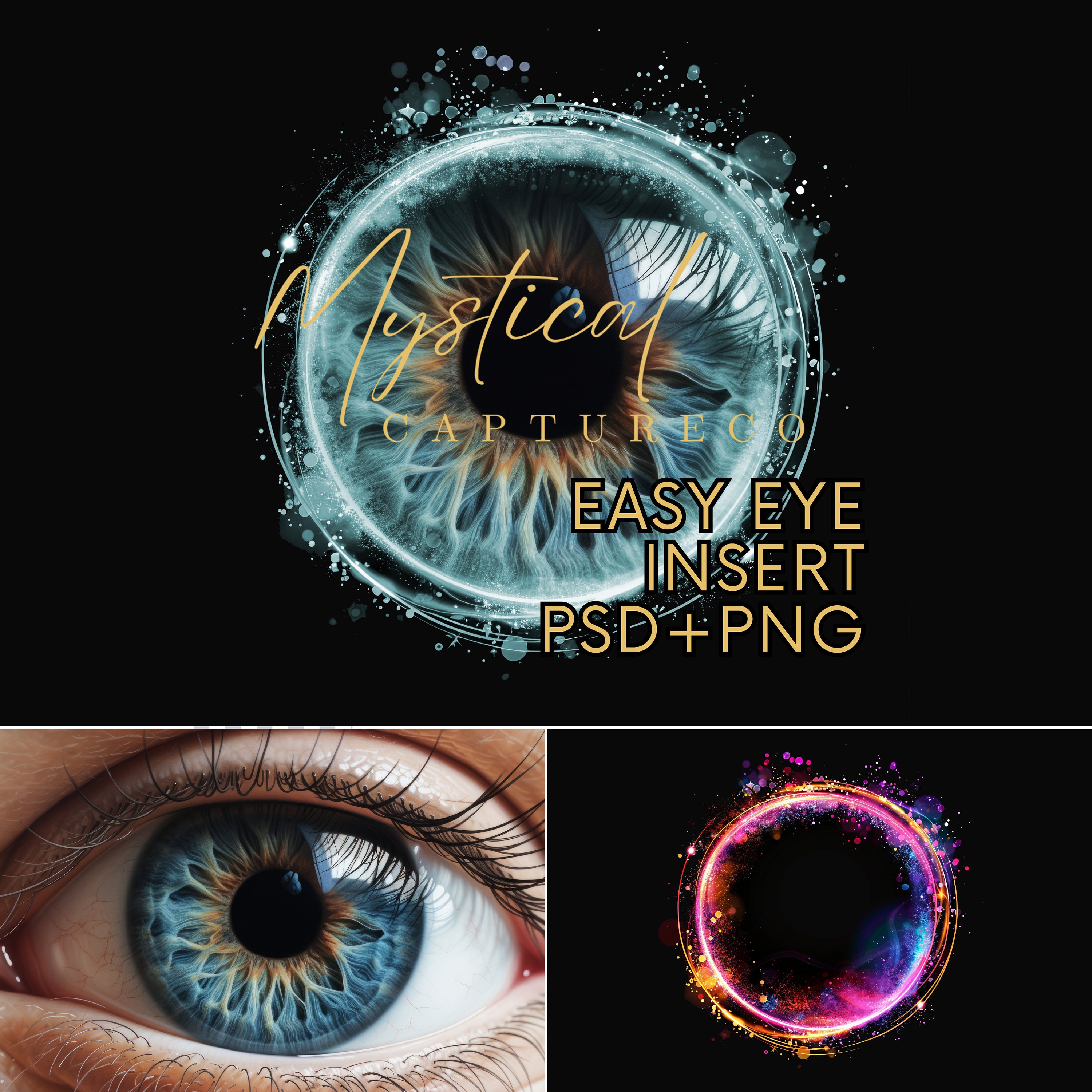 Insert Composite Oeil Iris PSD PNG Photographie écrin Overlay L Modèle 010 - Etsy