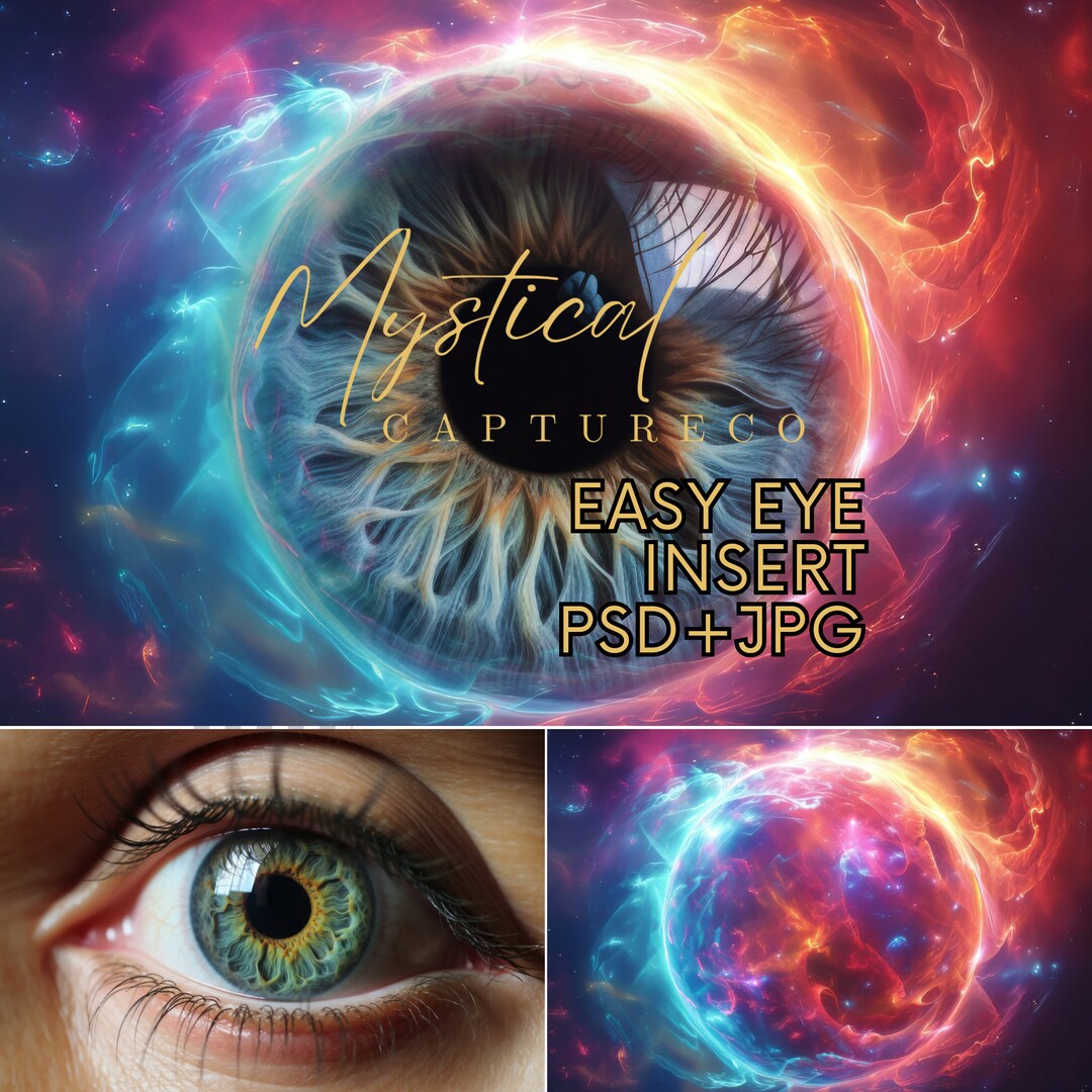 Insert Composite PSD + PNG Oeil Iris Photographie écrin Overlay L ...