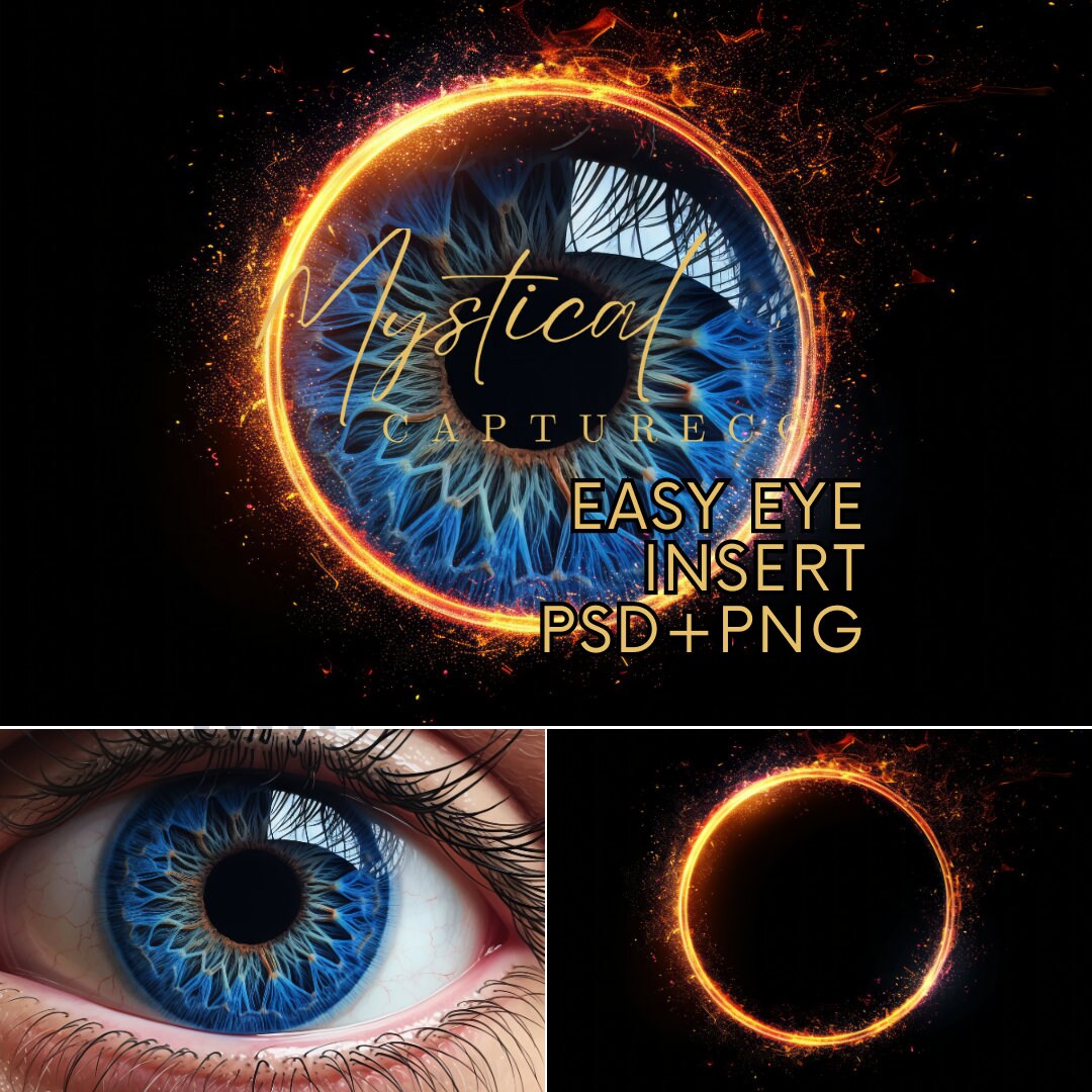 New PSD + PNG Oeil Iris Composite Insert Photographie écrin Overlay L ...