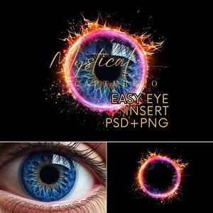 New PSD + PNG Oeil Iris Composite Insert Photographie écrin Overlay L ...