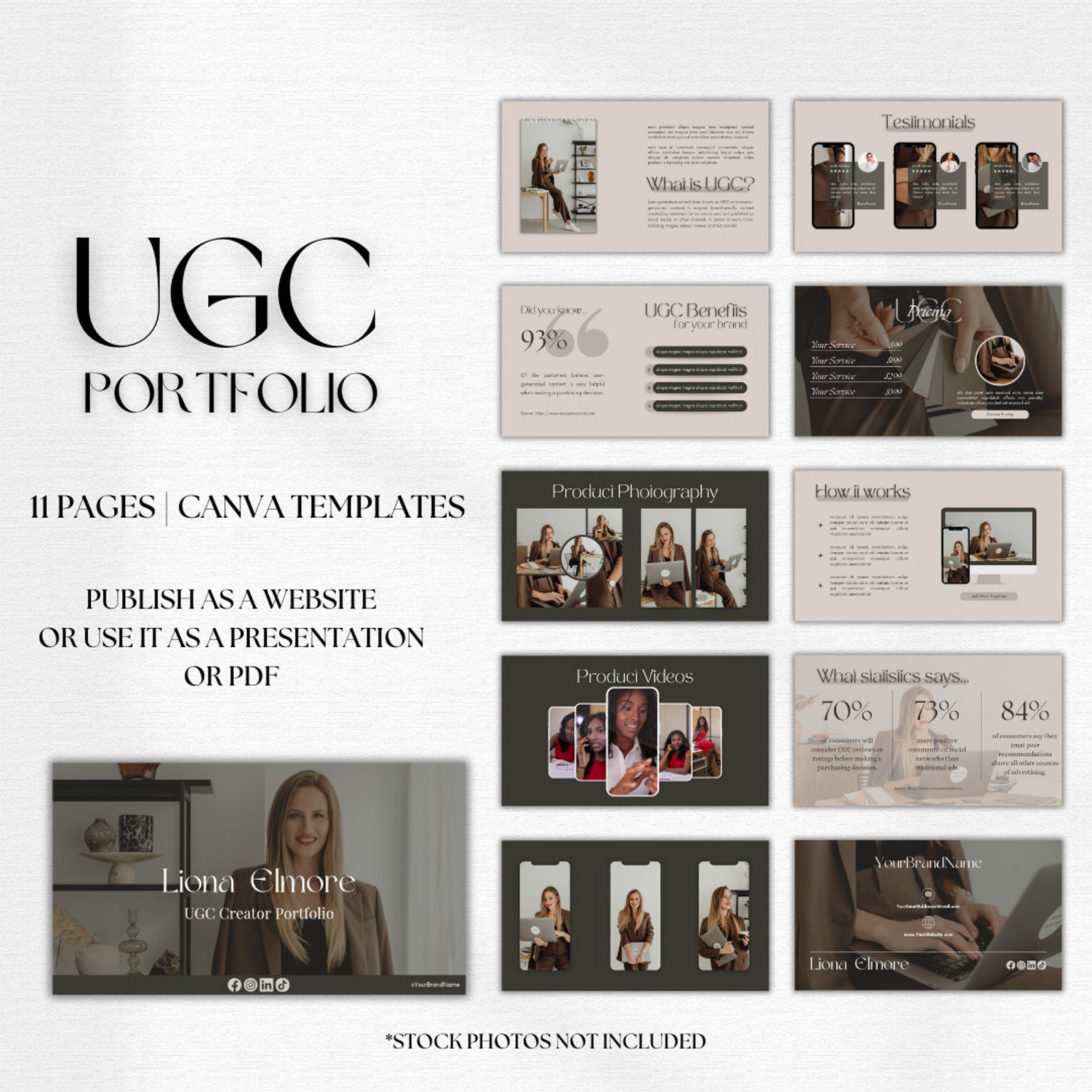 UGC Portfolio Template, UGC Canva Template, UGC Website Template ...