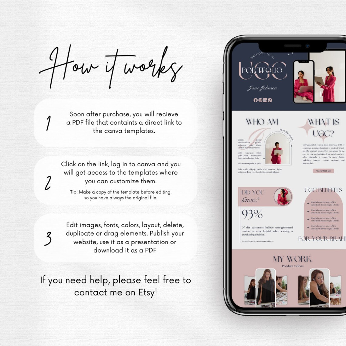 UGC Portfolio Template, UGC Canva Template, UGC Website Template ...