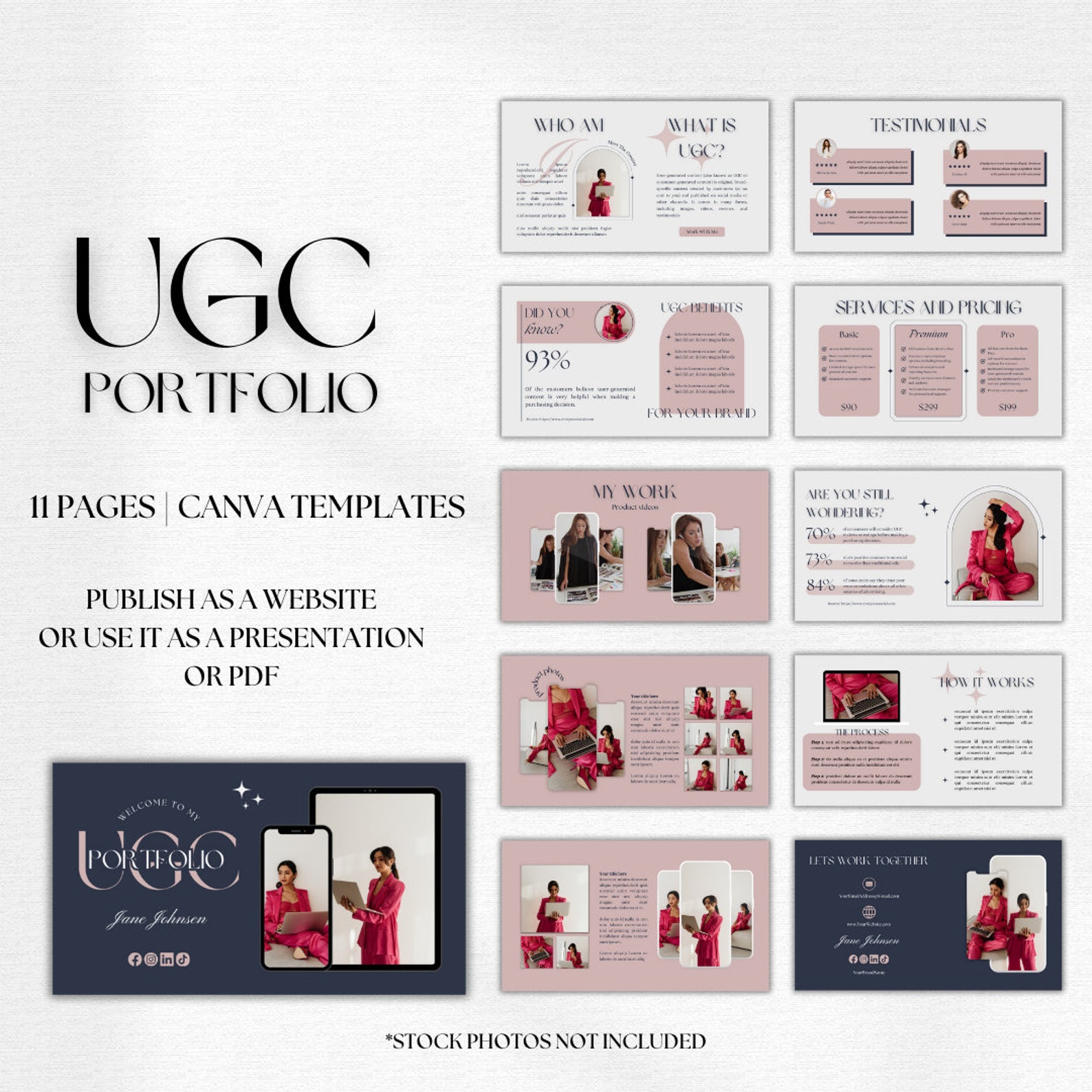 UGC Portfolio Template, UGC Canva Template, UGC Website Template ...