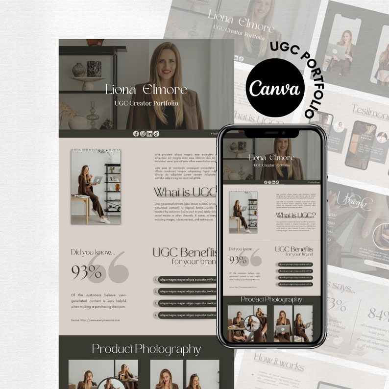 UGC Portfolio Template, UGC Canva Template, UGC Website Template ...