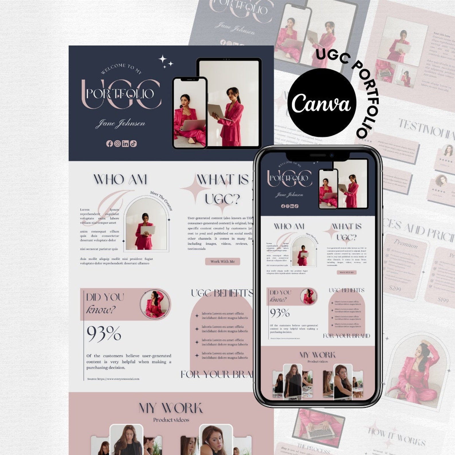 UGC Portfolio Template, UGC Canva Template, UGC Website Template ...