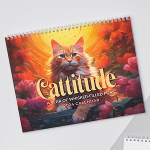Cattitude A Wall Calendar 2024 - Etsy