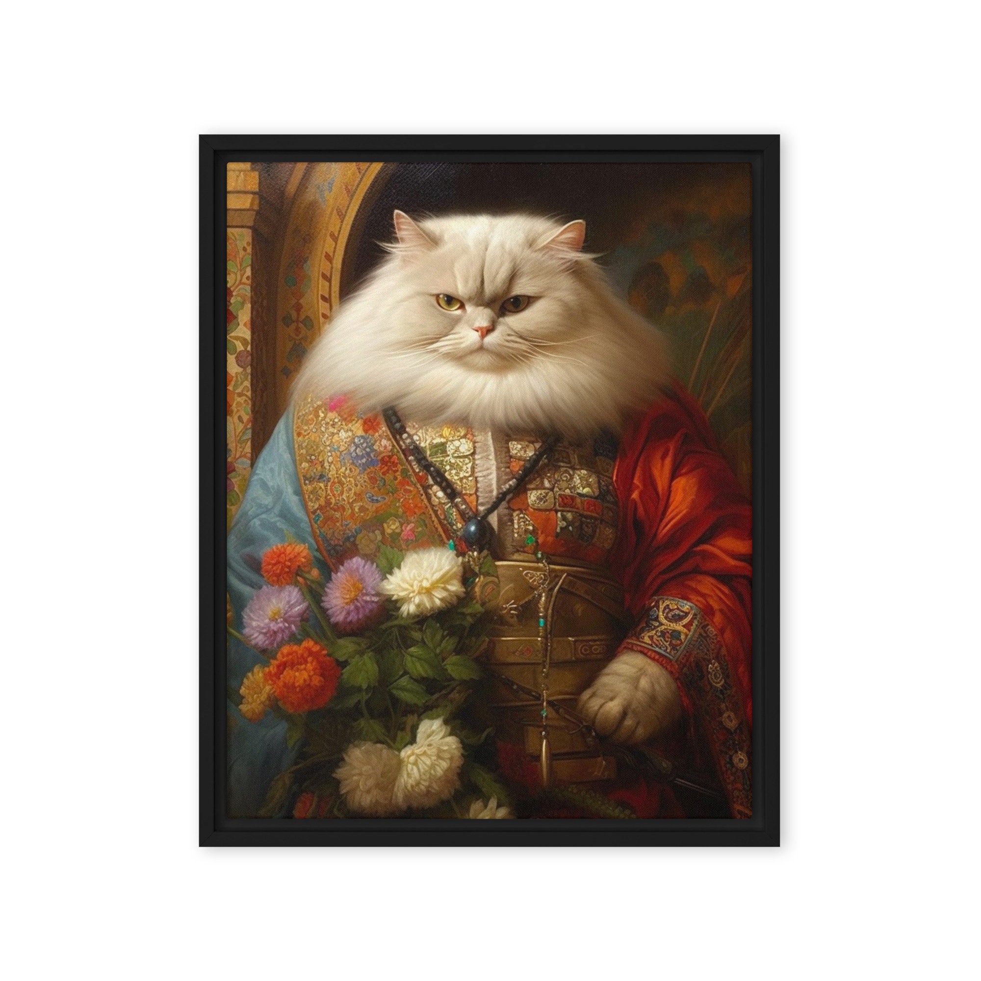 Rotund Regal Cat Framed Canvas Art - Etsy