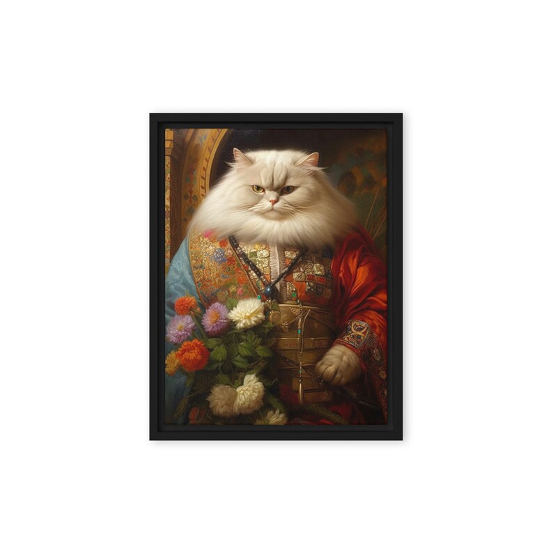 Rotund Regal Cat | Framed Canvas Art - Etsy