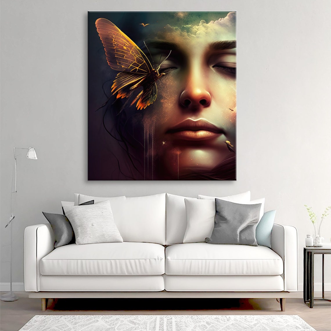 Butterfly Soul Printable Digital Art for Wall Decor of a Beautiful Face ...
