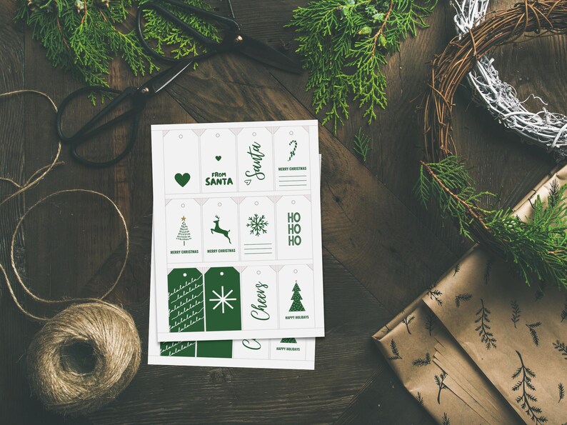 Printable Christmas Gift Tags in Red, Green, Gold, Blue & Charcoal ...