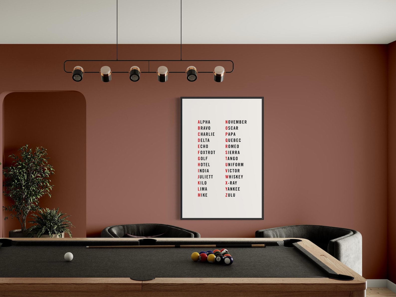 Military Phonetic Alphabet - Modern Typographic Chart | Bold Red and ...
