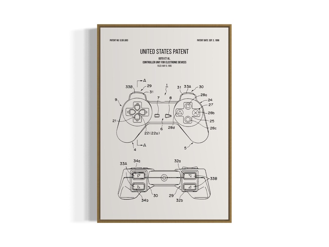 Video Game Controller Patent Art Print | Printable Wall Art | Digital ...
