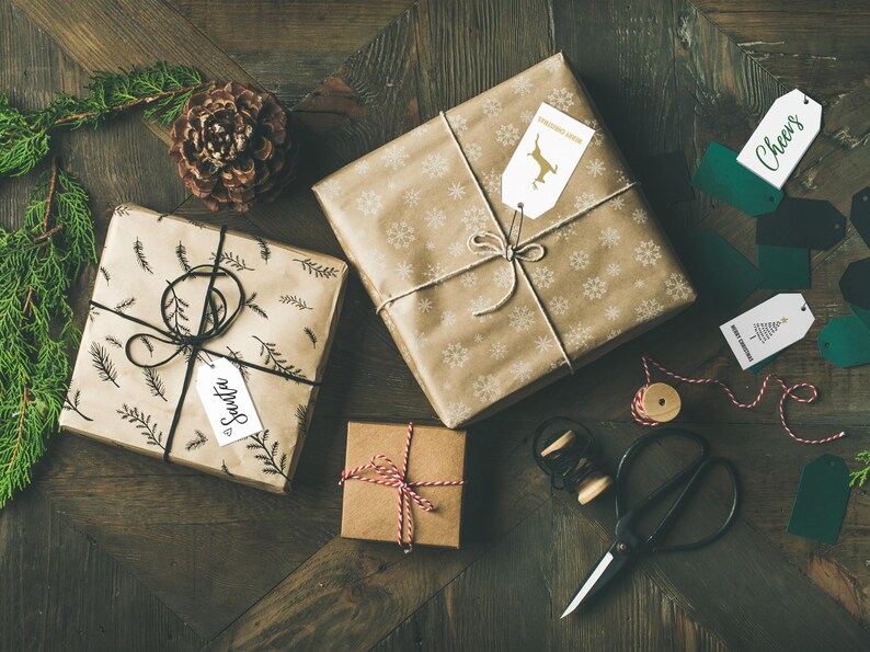 Printable Christmas Gift Tags in Red, Green, Gold, Blue & Charcoal ...