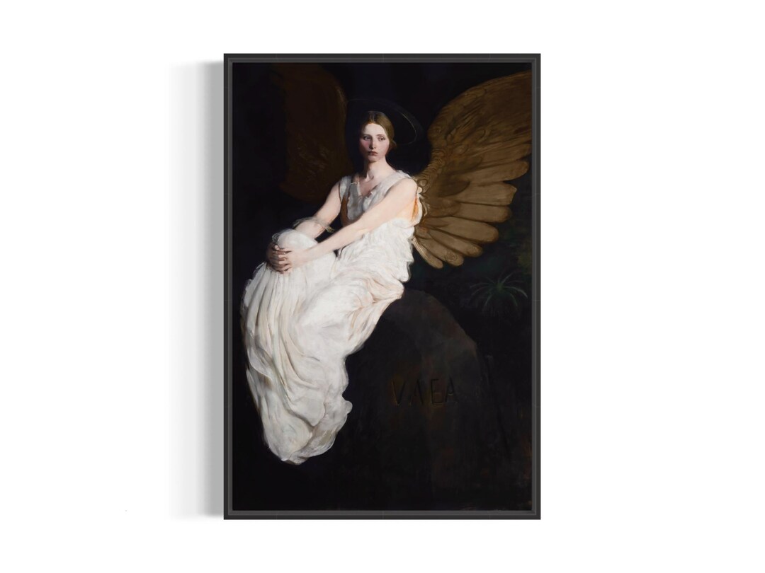 Angel in White Gown Stevenson Memorial Vintage 1903 Ethereal Portrait ...