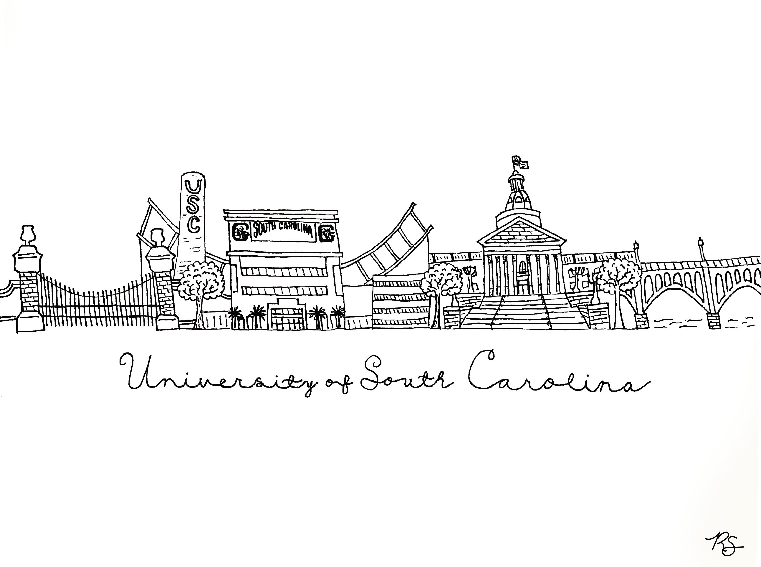 University of South Carolina Print - Etsy