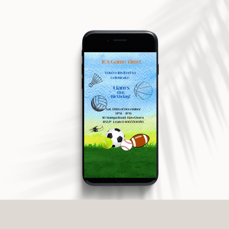 Sports Theme Child Birthday Invitation Template, Ball Kids Birthday ...