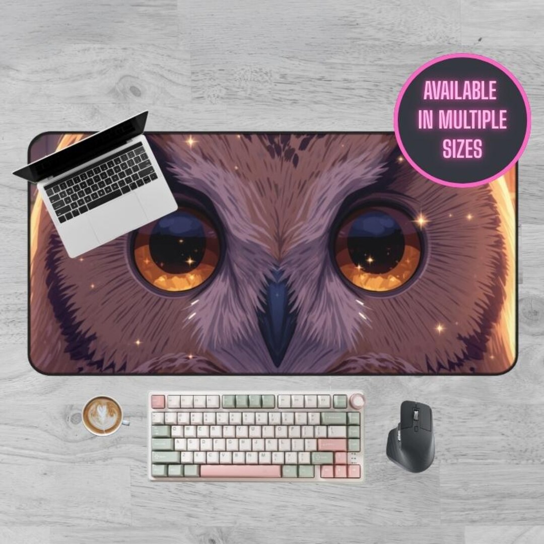 Kawaii Owl Desk Mat : Mousepad XL-XXL - Lofi Decor - Gaming Mousepad ...