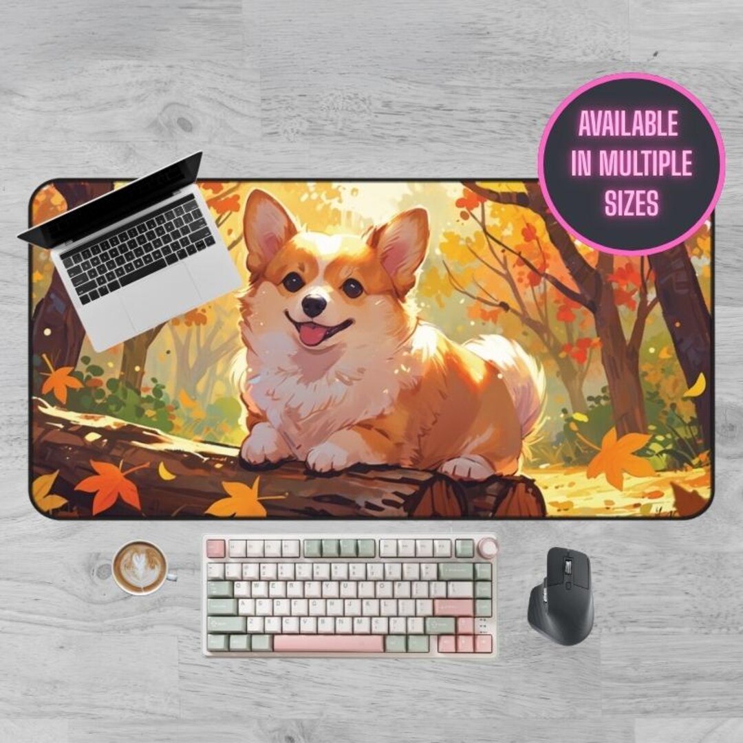 Kawaii Corgi Desk Mat : Mousepad XL-XXL - Autumn Decor - Gaming ...