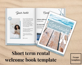 Welcome Book Template Canva Template Airbnb Home Rental Guidebook ...