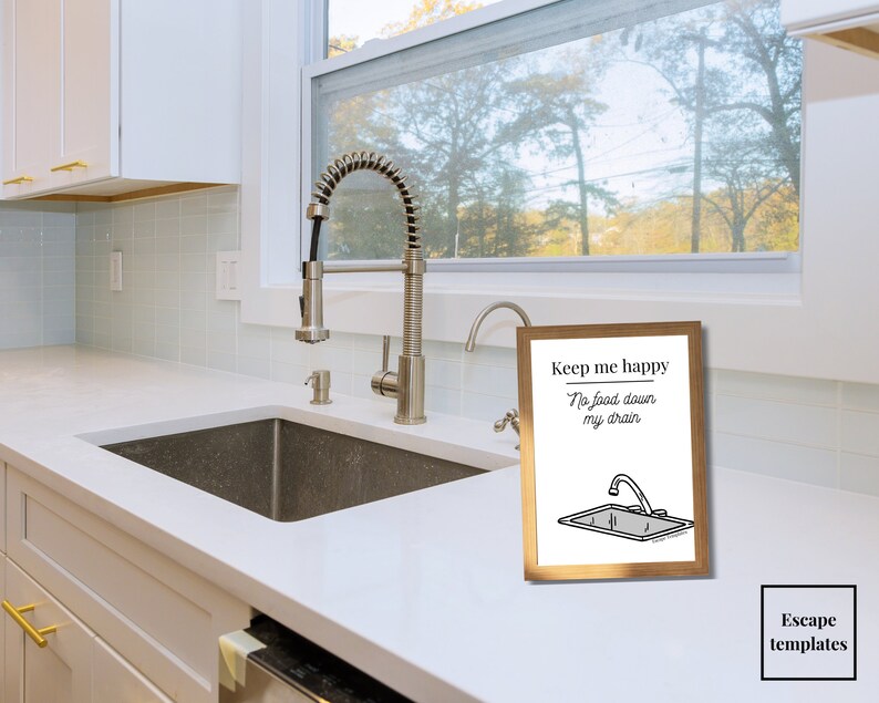 Airbnb Kitchen Sign PRINTABLE, Kitchen Rule Poster, Short Term Rental ...