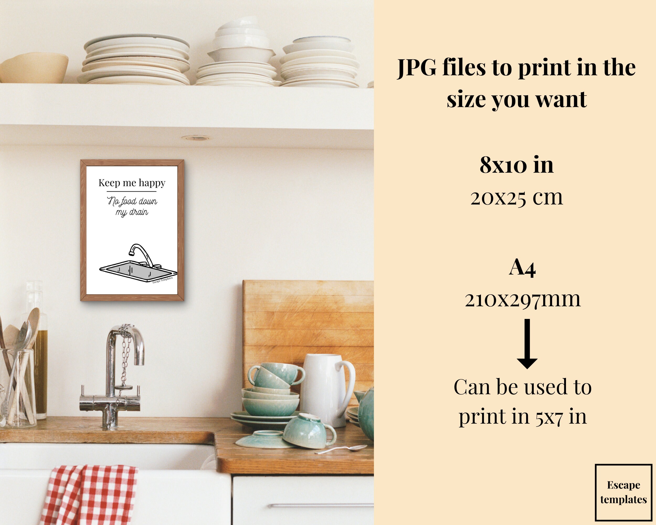 Airbnb Kitchen Sign PRINTABLE, Kitchen Rule Poster, Short Term Rental ...