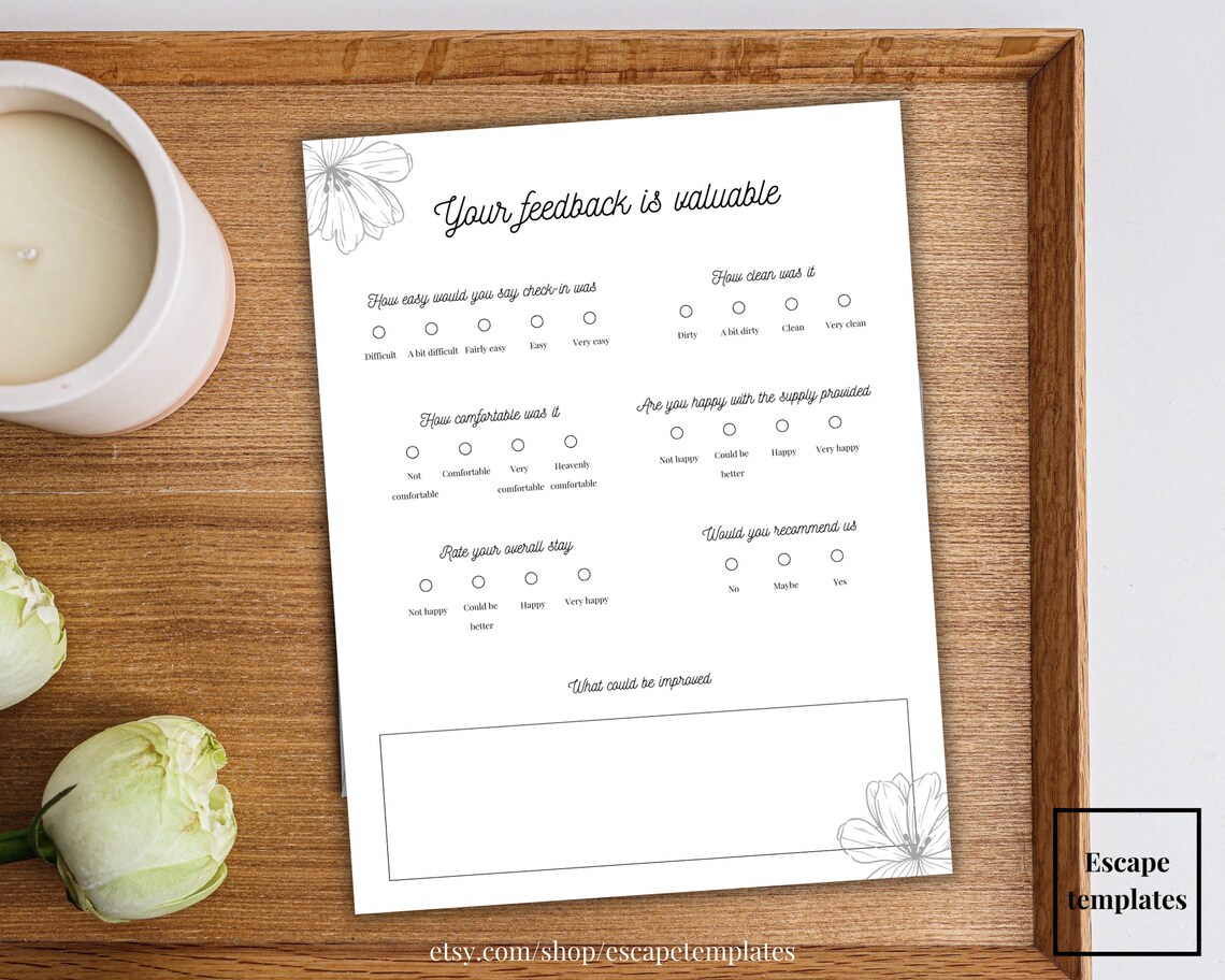 Airbnb Guest Feedback Form Template Editable in Canva, Customizable ...