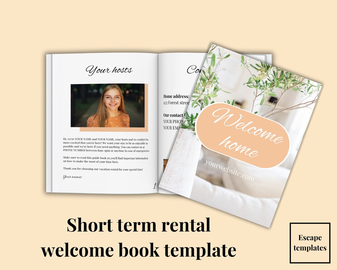Airbnb Modern Welcome Book Canva Template With Prompts, Short Term Home ...