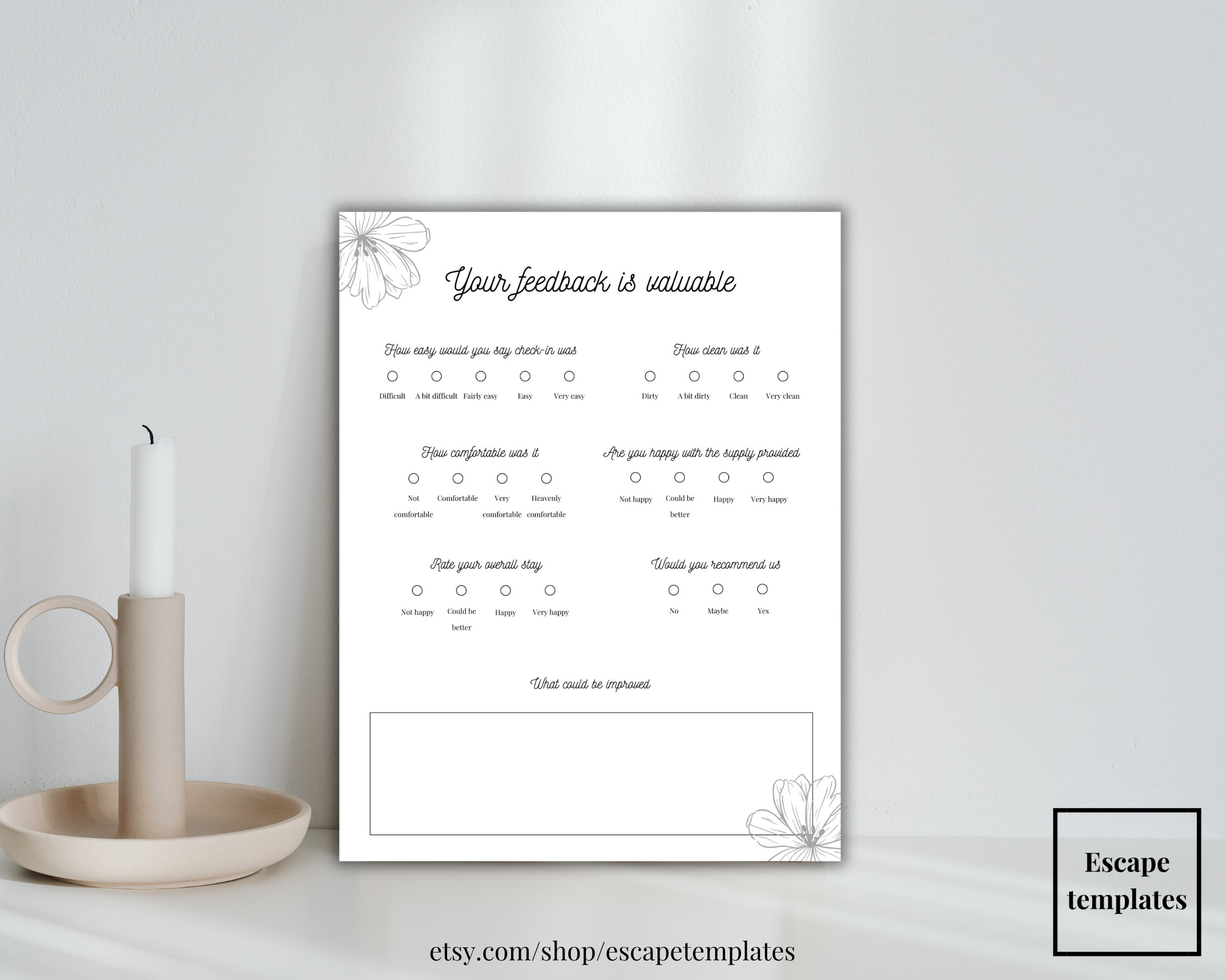 Airbnb Guest Feedback Form Template Editable in Canva, Customizable ...