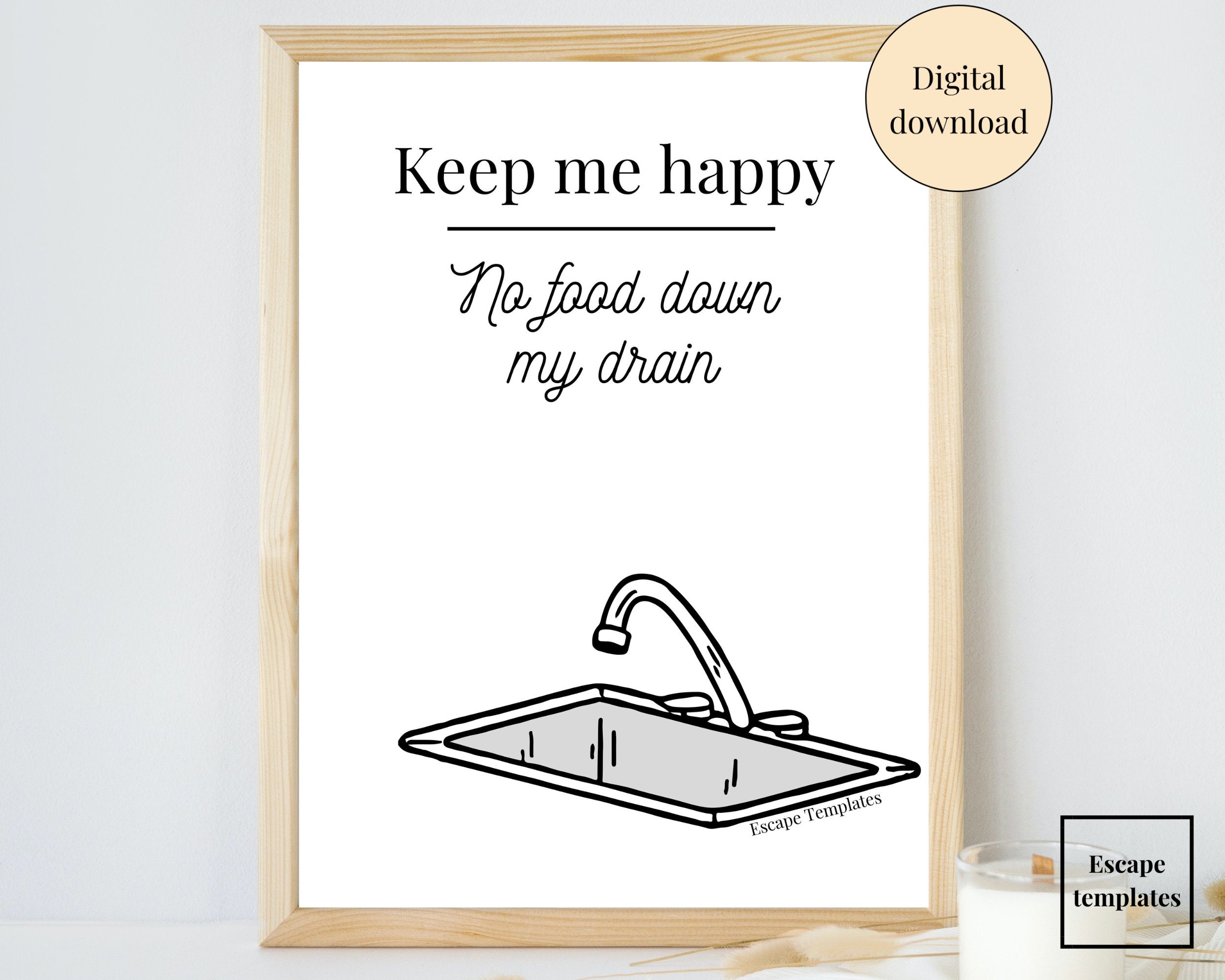 Airbnb Kitchen Sign PRINTABLE, Kitchen Rule Poster, Short Term Rental ...