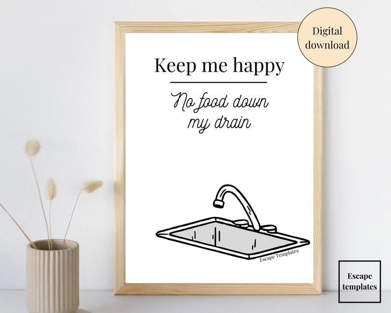 Funny Kitchen PRINTABLE Minimalist Wall Art Print, Airbnb Short Term ...