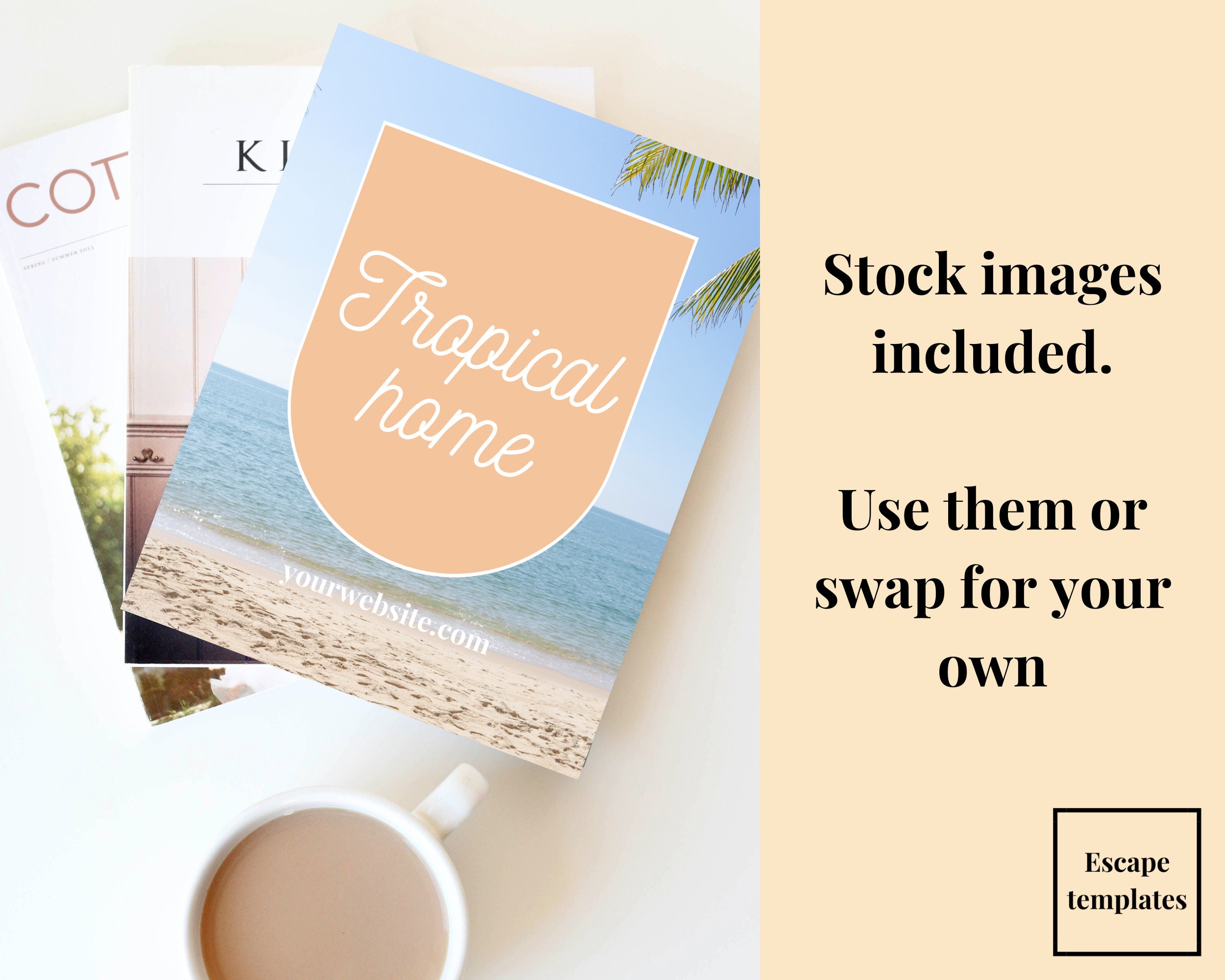 Airbnb Tropical Welcome Book Canva Template With Prompts, Short Term ...