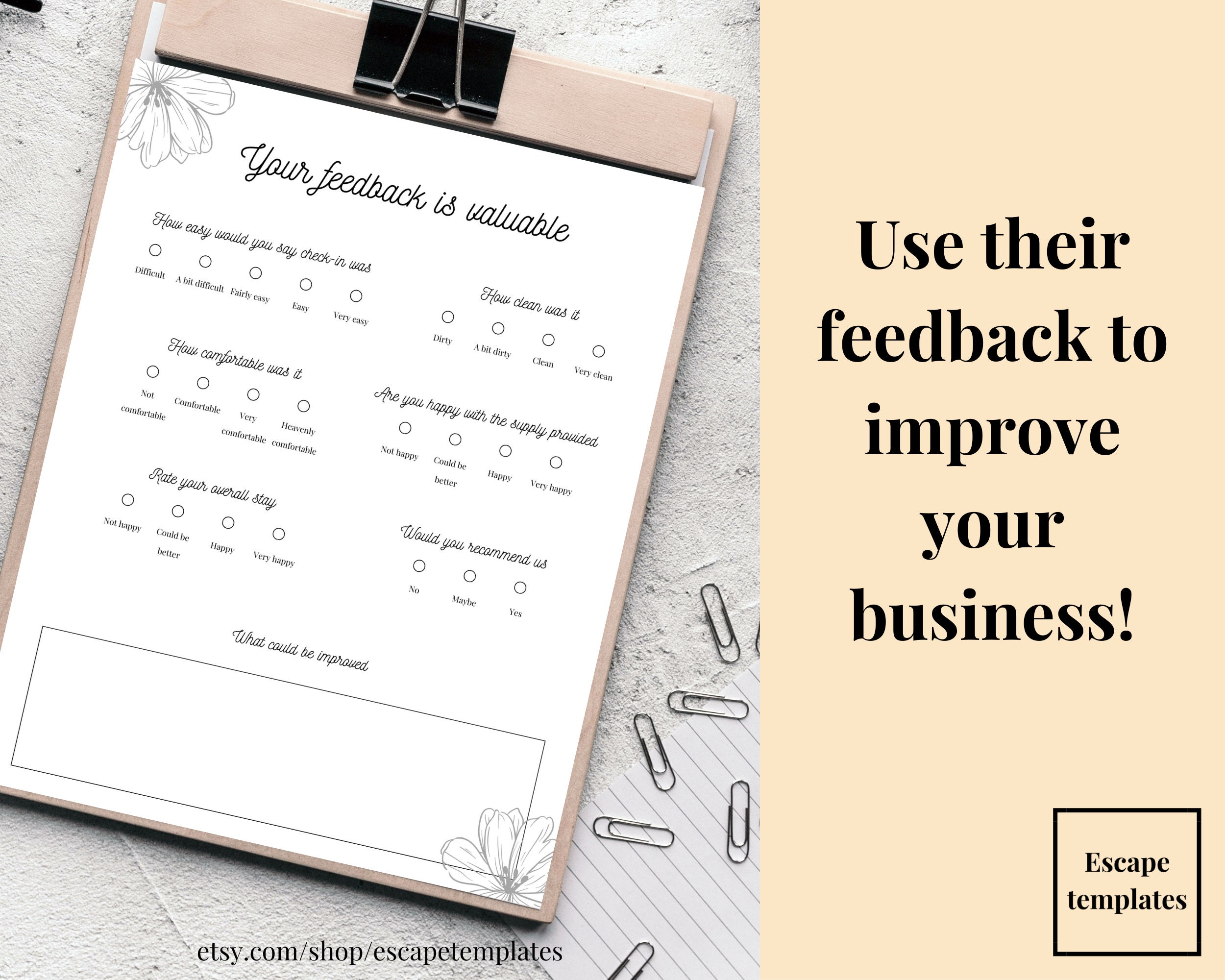 Airbnb Guest Feedback Form Template Editable in Canva, Customizable ...