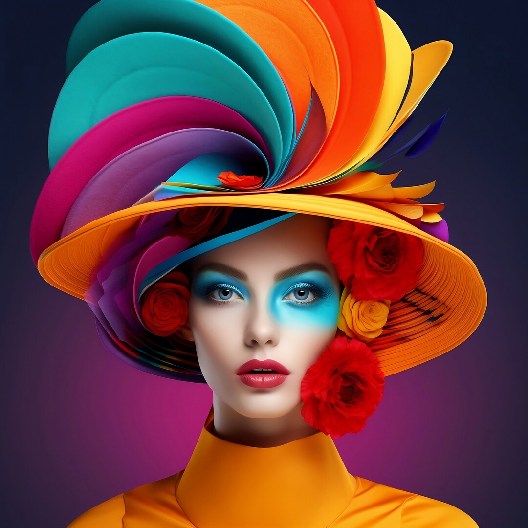 2 Vibrant Digital AI Art Print for Posters, Wall Decor, Canvases ...