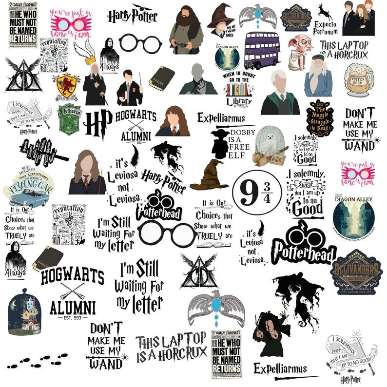 51pcs Harry Potter Stickers Aesthetic Vinyl Stickers for Laptop ...