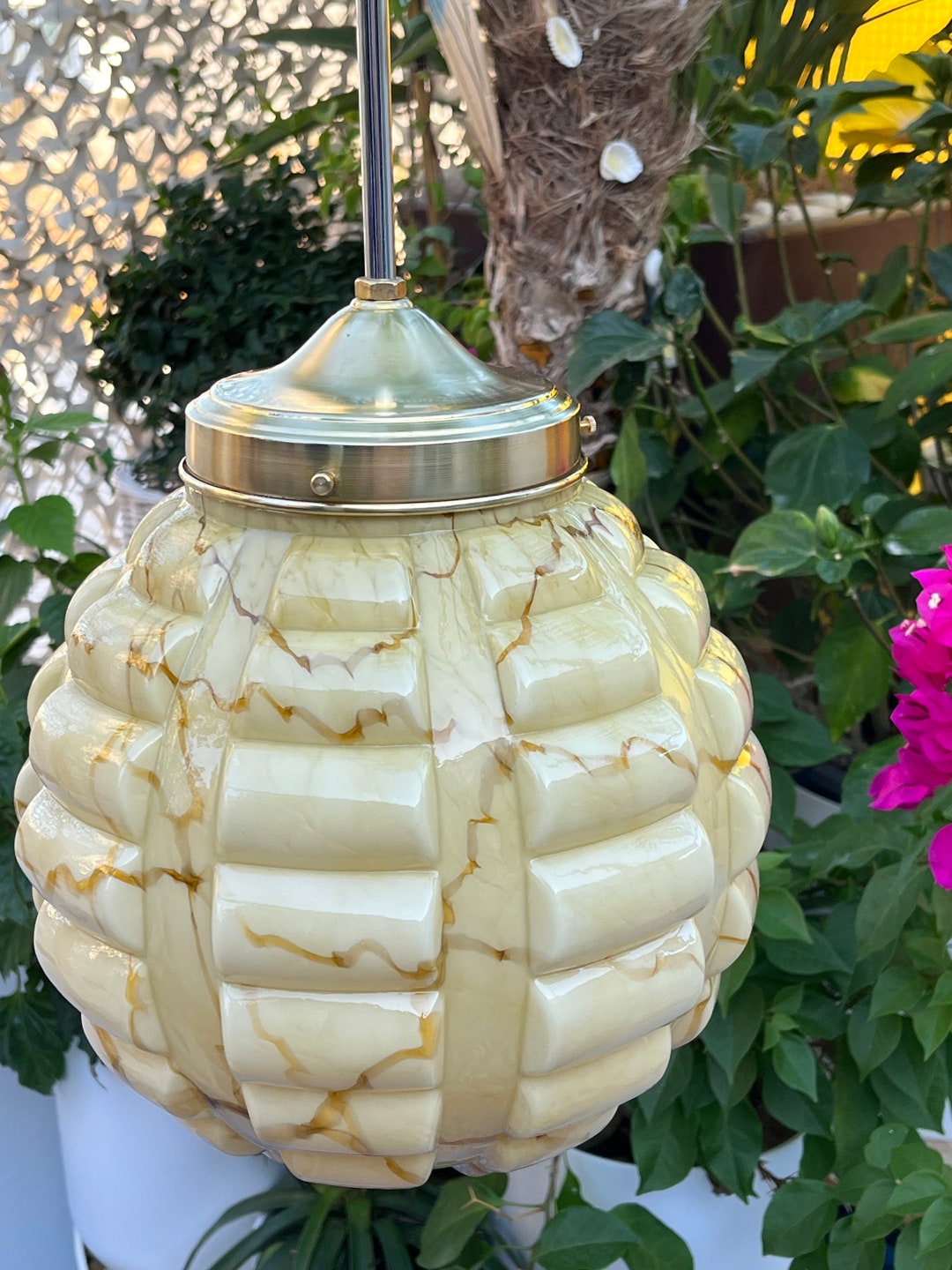 Opalina Globe Lamp With Marble Effects - Etsy