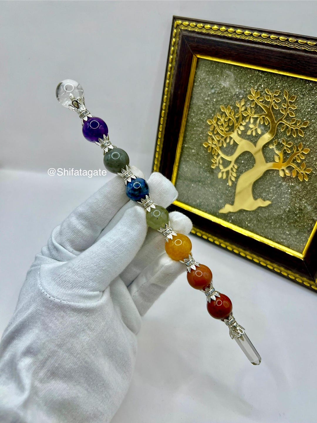 7 Chakra Spheres Crystal Energy Wand - Etsy