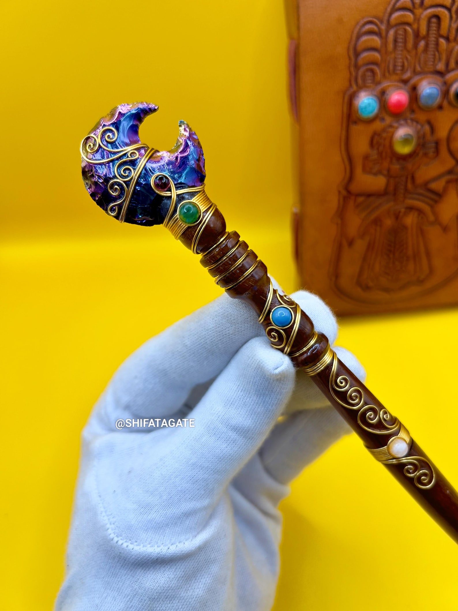 Handmade Aura Quartz Crystal Pen | Moon & Arrow Gemstone Writing Pen - Etsy