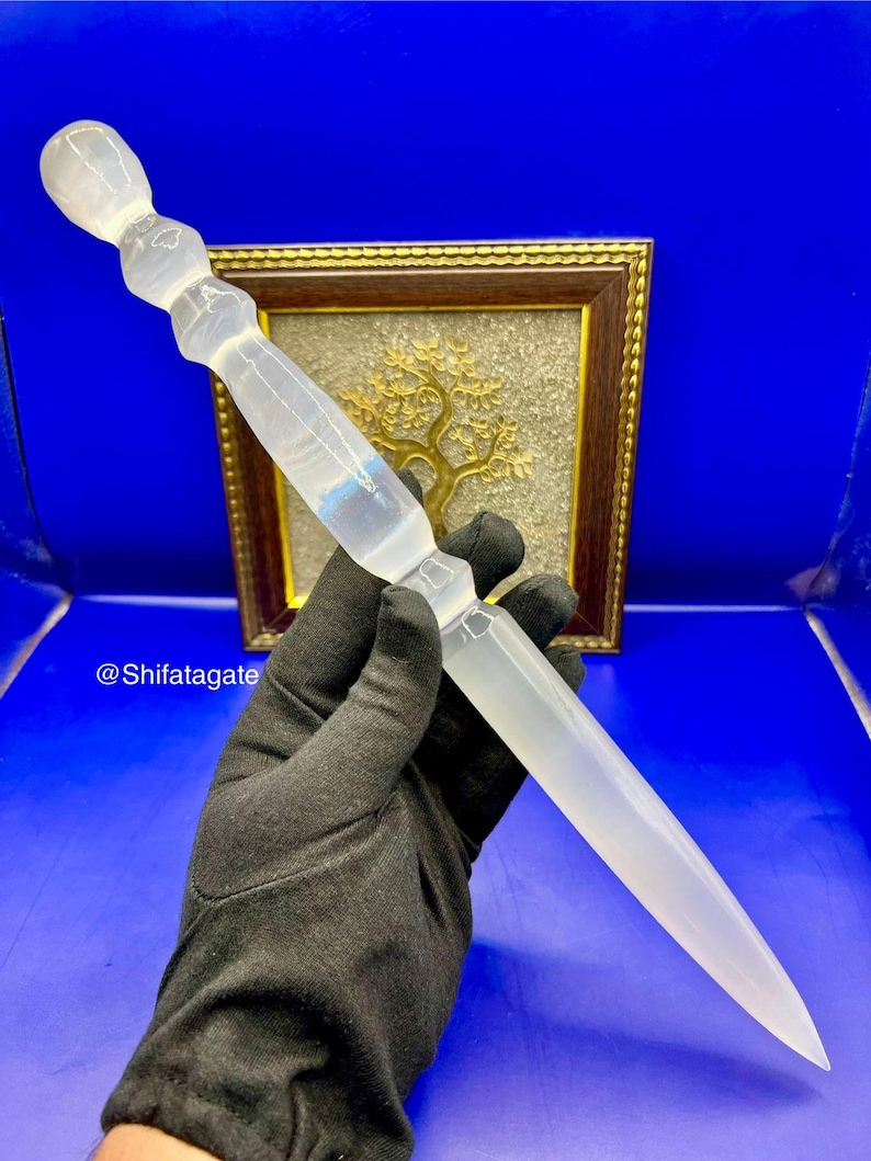 Handmade 13 Inch Selenite Crystal Wand, Reiki Healing Tool, Energy ...