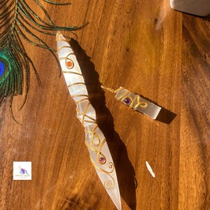 Handcrafted Selenite Crystal Wand: Wire Wrapped Healing Stone - Etsy