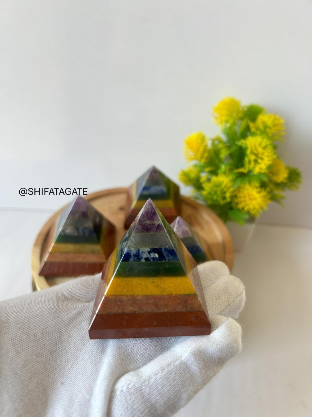 Seven Chakra Crystal Pyramid: Natural Healing, Energy Balancing - Etsy
