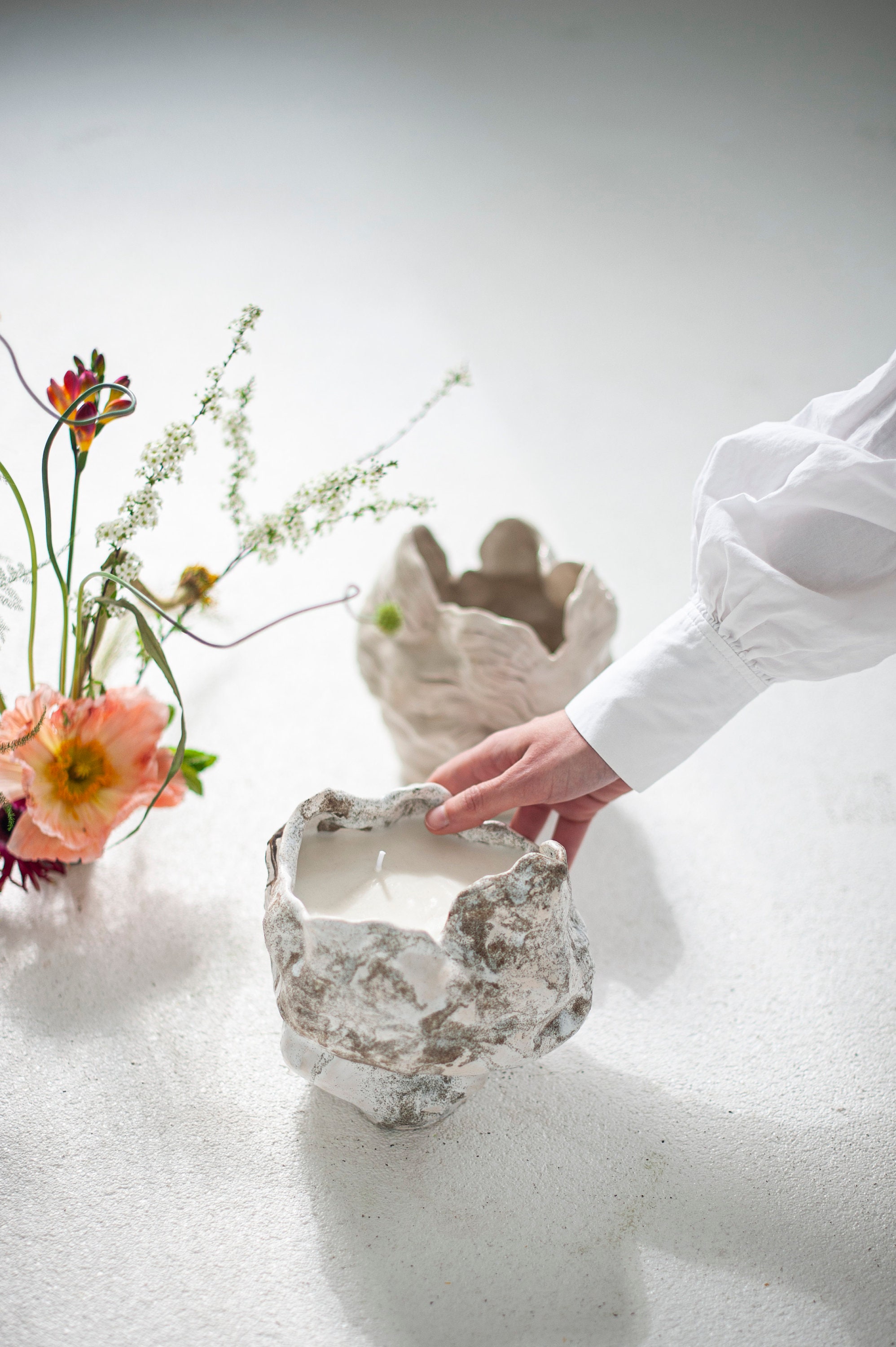 Handmade Ceramic Candle - Unique Sculptural Candle - Design Candle ...